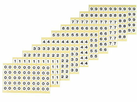 【仕様】●サイズ：（縦）15×（横）30mm●数字：3●入数：1袋（25片／枚×10枚入）●型番：MNL-L【検索用キーワード】MNL−L　ファニチャー　0−3142−04　ED2666カラーIDナンバーカードを3桁以上で管理する為の番号ラ...