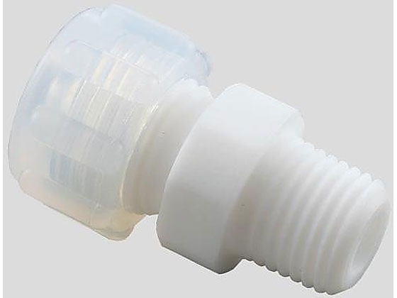 【仕様】●材質：本体／PTFE（四フッ化エチレン）、袋ナット／PFA（フッ素樹脂）●穴形状：貫通穴●適合チューブ外径（φmm）：6●接続ネジ：R1／4●型番：AF−HOI6●生産国：日本【検索用キーワード】AF−HOI6　2−768−01　...