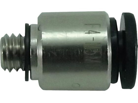 【仕様】●型番：F4-M5MS●接続口径：M5×0．8　●適合チューブ外径D（mm）：4　●使用圧力：1MPa（空気）、0．3MPa（水）　●使用流体：空気、水●流体温度：−5〜60℃（空気）、5〜40℃（水）●本体：黄銅＋ニッケルメッキ　...