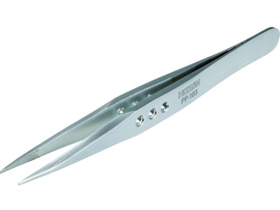 【仕様】●型番：PP-103●全長（mm）：125●幅（mm）：10●先端幅（mm）：1．2●先端：直型・厚肉型●先端（外径×内径mmφ）：8●ステンレス材質：SUS420J2●板厚2．8mm●ステンレス（SUS420J2）●ESD対策仕様...