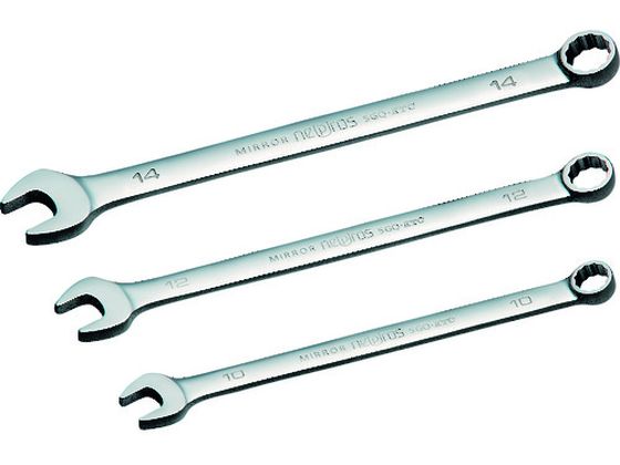 【商品説明】●スタンダードタイプより全長が長いため、より軽い力で作業できます。●めがね側口径部は応力の集中を防ぐことでボルト・ナットのエッジを傷めにくくし、より確実な締め付け・緩め作業が行えるパワーフィット形状を採用しています。●スパナ側ヘ...