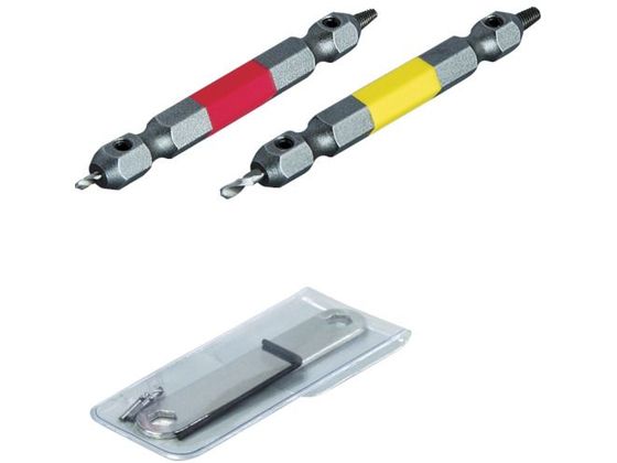 【仕様】●型番：TNH-65N●入数：1S●全長（mm）：65●用途：鉄用●赤色：M2．5〜M3ねじ対応●黄色：M4〜M5ねじ対応●シャンク径：6．35mm●クロムモリブデンバナジウム鋼●炭素工具鋼●高速度鋼●M2．5〜M3ねじ対応ビット1...