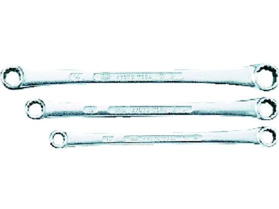【商品説明】●オフセットが15°で、ロングタイプのめがねレンチです。【仕様】●型番：M1513●入数：3丁●セット内容（mm）：10×12、12×14、14×17●セット内容（点）：3●セット内容：M151−10×12、12×14、14×1...