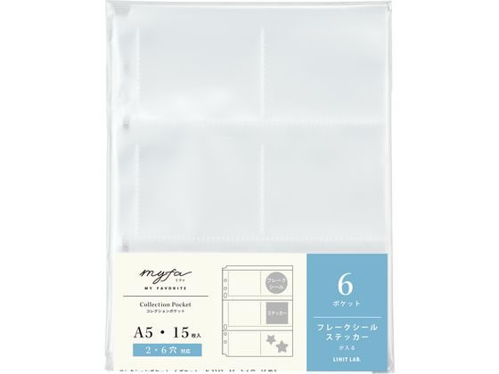 【商品説明】トップインタイプ。ステッカーやフレークシールが入る。【仕様】●規格：A5・S型・2（6）穴●サイズ：縦215×横167mm●ポケット内寸：タテ70mm×ヨコ75mm●材質：ポリプロピレン（生地厚0．1mm）●注文単位：1パック（...