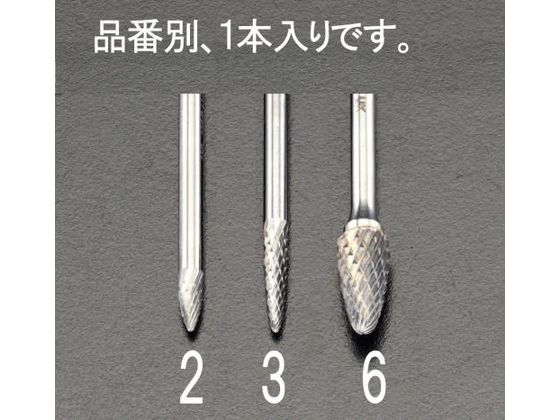 【仕様】●材質：タングステンカーバイト●適合材質：銅合金、鋳鉄、ステンレス、ニッケル合金、チタニウム●刃形状：dカット（ダブル／ダイヤモンド）●軸径：3mm●刃径×刃長×全長：6×13×45mm●入数：1本入り【備考】※メーカーの都合により...