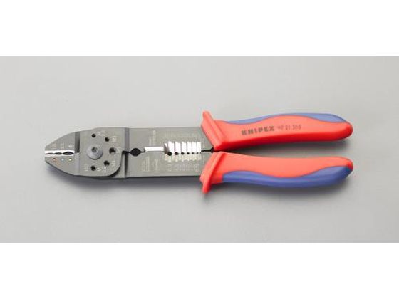 【仕様】●メーカー：KNIPEX（クニペックス）●型番：9721215●絶縁被覆付圧着端子、スリーブ用●圧着範囲：0．75〜1．5、1．5〜2．5、2．5〜6mm2●全長：215mm●ビスカッター付●ハンドル：プラスチックスリーブ●仕上げ：...