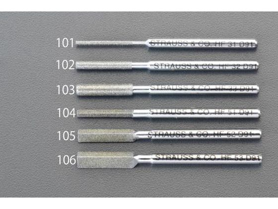 【仕様】●全長：50mm●コーティング長：15mm●シャンク部：丸柄●軸径：3mm●ハンドル：EA826VM−0（別売）●形状：三角（4．3mm）●粒度：＃140【備考】※メーカーの都合により、パッケージ・仕様等は予告なく変更になる場合がご...