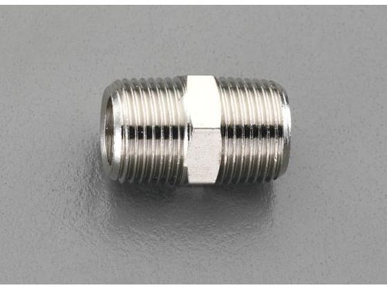 【仕様】●材質：真鍮（ニッケルメッキ）●最高使用圧力：0．8MPa●ねじ径：R（PT）1／2”●ねじ有効長：14mm●六角対辺：22mm●全長：33．5mm●重量：約52g【備考】※メーカーの都合により、パッケージ・仕様等は予告なく変更にな...