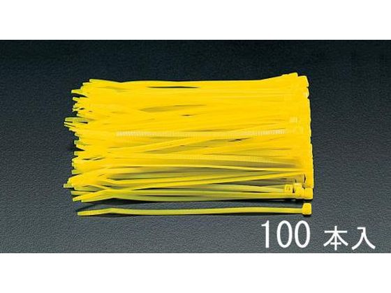 【仕様】●色：黄●全長：100mm●幅：2．5mm●最大径：25mm●ループ引張強度：8kgf●使用温度範囲：−40〜85℃●材質：ナイロン66●厚み：1．0mm●入数は100本入りです。【備考】※メーカーの都合により、パッケージ・仕様等は...