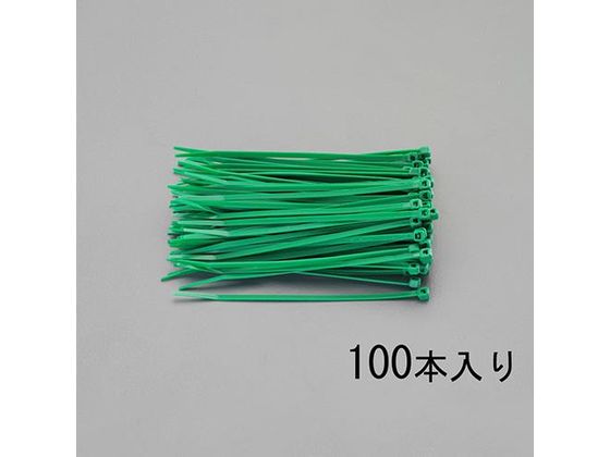 【仕様】●色：緑●全長：100mm●幅：2．5mm●最大径：25mm●厚み：1．0mm●材質：ナイロン66●使用温度範囲：−40〜85℃●ループ引張強度：8kgf●入数は100本入りです。【備考】※メーカーの都合により、パッケージ・仕様等は...