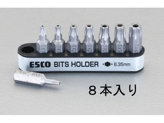 【仕様】●【セット内容】：8本セット●TORXビット・イジリ止め付・六角シャンク：1／4”・全長：25mm・サイズ：T8・T10・T15・T20・T25・T27・T30・T40・重量：5（T8〜T15）・6（T20〜T30）・7（T40）g...