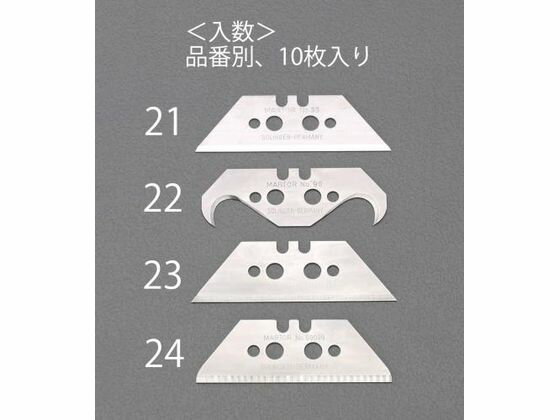 【仕様】●旧EA589CT−11、旧−12用替刃●材質：スチール●刃長：54mm●刃幅：19mm●刃厚：0．63mm●刃形状：フック●入数：10枚入り●プラスチックケース入り●ケースサイズ：65×25×12mm●重量：約40g（ケース込）【...