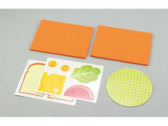 【商品説明】オリジナルサンドイッチを作成できます。EVA素材にシール貼って作るので簡単に遊べます。【仕様】●商品サイズ：パン・具材／200×150×7mm、お皿シート／φ150mm●セット内容：本体×1●1個重量（g）：67●材質：EVA、...