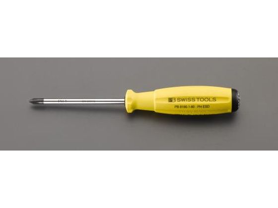 【仕様】●メーカー…PBSWISSTOOLS●型番…PB8190．0−60ESD●導電性グリップの為、静電気を逃します。●サイズ×軸径（mm）…（＋）＃0×4●軸長…60mm●グリップエンドには先端部のマークとサイズが表示されているので、作...