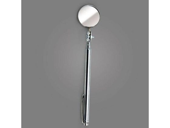 【仕様】●ミラー径：φ30mm●全長：115〜470mm●倍率：等倍●重量（g）：35●本体材質：スチール●ミラー材質：ガラス●ミラー受部：ステンレス●シャフト部：バネ鋼メッキ●先端部分はボールジョイントで、あらゆる角度で点検が可能●伸縮部...