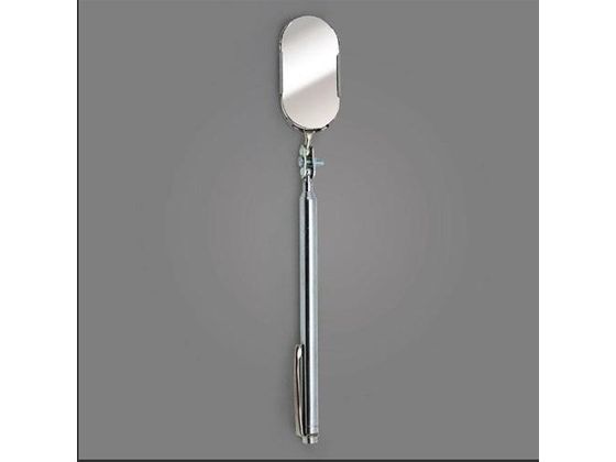 【仕様】●ミラー径：25×50（楕円）mm●全長：115〜495mm●倍率：等倍●重量（g）：40●本体材質：スチール●ミラー材質：ガラス●ミラー受部：ステンレス●シャフト部：バネ鋼メッキ●先端部分はボールジョイントで、あらゆる角度で点検が...