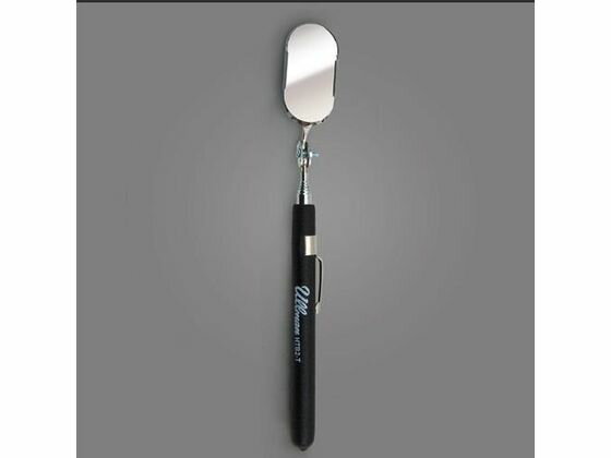 【仕様】●ミラー径：25×50（楕円）mm●倍率：等倍●シャフト長：134〜718mm●重量：170g●材質：ミラー：ガラス、ミラー受け：ステンレスハンドル：樹脂、シャフト：ステンレス●ボールジョイントで360°見ることができます。●ミラー...