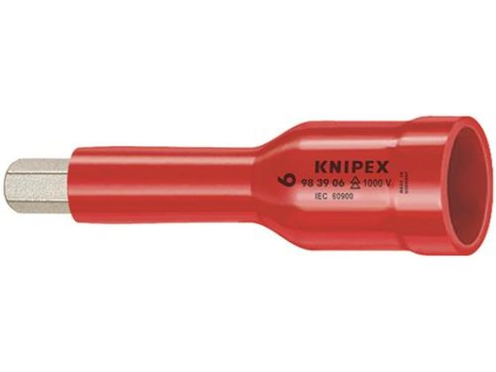 【仕様】●メーカー：KNIPEX（クニペックス）●型番：983906●全長：75mm●1000V絶縁●差込角：3／8”●六角サイズ：6mm【備考】※メーカーの都合により、パッケージ・仕様等は予告なく変更になる場合がございます。【検索用キーワ...