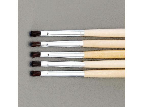 【仕様】●毛丈：6mm●毛幅：3mm●全長：100mm●材質：毛：馬毛　柄：木●用途：塗装剥がれや傷等、細部の補修に最適●入数：5本●毛質は腰が強く、弾力性があります。●油性用【備考】※メーカーの都合により、パッケージ・仕様等は予告なく変更...