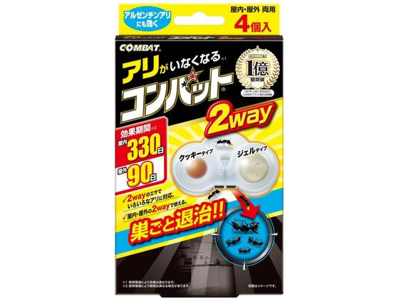 【商品説明】クッキータイプとジェルタイプ、2種類のエサでいろいろなアリに対応／屋内、屋外ですぐれた効果／連鎖効果で巣ごと退治／置いたその日から効き始める／ツマミを折り取って、置くだけで準備完了／効果が早くあらわれる【仕様】●内容量：4個●有...