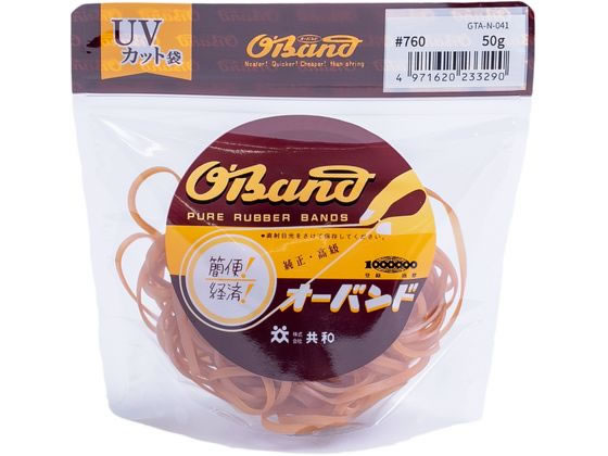 【仕様】●番手：＃760●色：アメ色●容量：50g●折径（内径）：300mm（191mm）●材質：天然ゴム●推奨結束範囲：1250〜1330mm●切幅：3mm●厚み：1．1mm●入数：約26本●注文単位：1袋※内容量の本数は、平均値から求め...