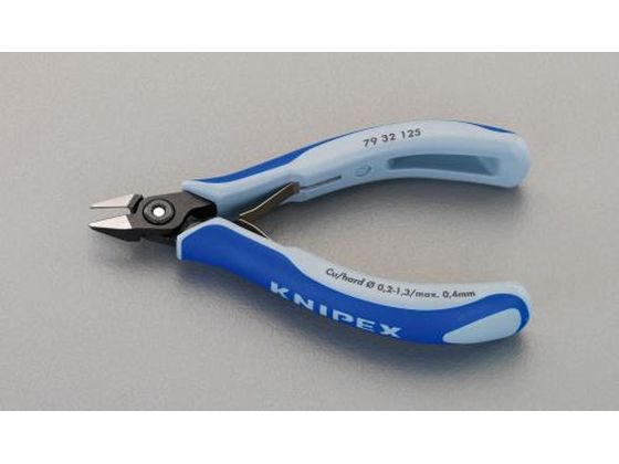 【仕様】●メーカー：KNIPEX（クニペックス）●型番：7932125●全長：125mm●切断能力：軟線：φ0．2〜1．3mm、中硬線：φ0．7mm、硬線：φ0．4mm●刃硬度：HRC64●斜刃●バネ付●ハンドル：コンフォート●仕上げ：磨き...