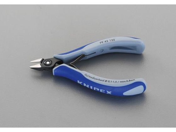 【仕様】●メーカー：KNIPEX（クニペックス）●型番：7942125●全長：125mm●切断能力：軟線：φ0．1〜1．5mm、中硬線：φ0．8mm●刃硬度：HRC64●直刃●バネ付●ハンドル：コンフォート●仕上げ：磨き●テーパーヘッド●精...