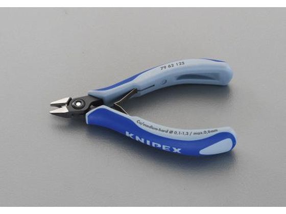 【仕様】●メーカー：KNIPEX（クニペックス）●型番：7962125●テーパー●全長：125mm●刃硬度：HRC64●直刃●バネ付●ハンドル：コンフォート●仕上げ：磨き●テーパーヘッド●切断片を保持するワイヤークランプ付●切断能力（mm）...