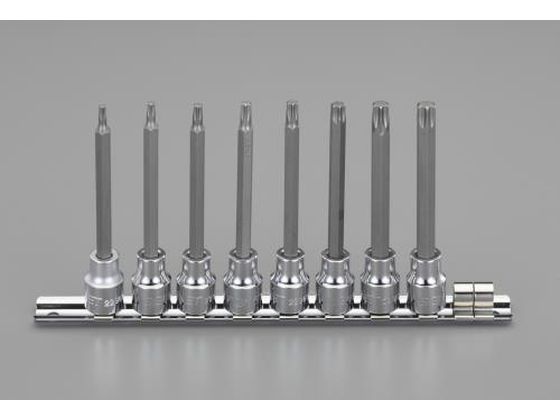 【仕様】●差込角：3／8”●全長：100mm●サイズ：T15・T20・T25・T27・T30・T40・T45・T50●8本組【備考】※メーカーの都合により、パッケージ・仕様等は予告なく変更になる場合がございます。【検索用キーワード】エスコ　...