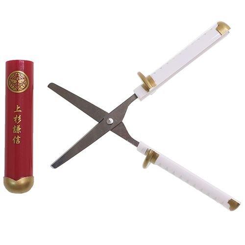 戦国武将ステーショナリー ☆武将刀ハサミ☆外国の方にお奨めの【日本刀ハサミ】!!刀の柄の部分を引っ張るとそのままはさみに変身!!　戦国武将、日本のサムライが好きな人はもちろん海外の人へのプレゼントとしオススメ!!海外の方へのお土産に日本の文...