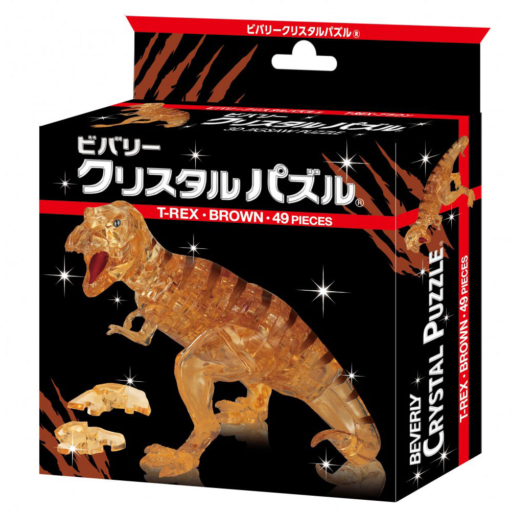 3Dクリスタルパズル 立体型クリスタルパズルクリスタルパズルは透明のピースを組み上げる立体型ジグソーパズルです。完成させると、クリスタルのように美しく輝くインテリアとして楽しめます。恐竜の王者、躍動感あふれる白亜紀の恐竜、T-REXが出来上...