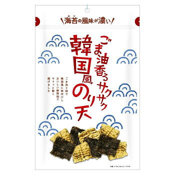 ごま油と塩で韓国風に味付けしてサクッと軽く揚げたのり天です。内容量65gサイズ個装サイズ：40×57×40cm重量個装重量：4840g仕様賞味期間：製造日より180日生産国日本原材料名称：海藻類加工品小麦粉、植物油、のり、でん粉、砂糖、韓国...
