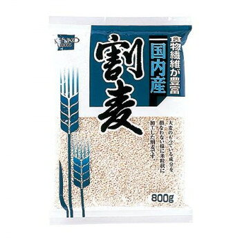 国内産の大麦を二つに割り、お米に似た形状に加工した割麦です。炊き上がりもお米とよく混ざり、おいしくお召し上がりいただけます。水洗いせずご使用いただけます。内容量800gサイズ個装サイズ：15×15×20cm重量個装重量：500g仕様賞味期間...
