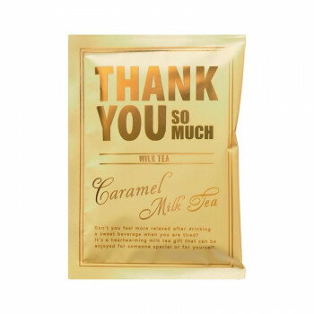 シンプルなデザインにゴールドが輝くギフト!「THANK　YOU」のキラキラとした文字が、大切な方へ想いを届けます!キャラメルミルクティーは キャラメルのコクと甘みを楽しめる、スイーツのようなミルクティーです。※賞味期限が、残り4ヶ月以上のも...
