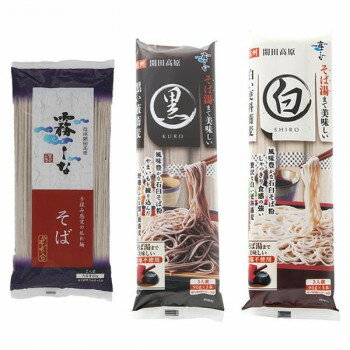霧しなそばは、乱れづくり製法で麺に縮れを入れ、香り高い石臼挽きそば粉を使用した風味豊かなそばです。白いそばは、色は白く繊細で上品なおそばです。「更科そば」とも言われています。黒いそばは、麺が太く、固め、そばの風味が強い(ランダム麺)そばの殻...