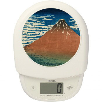 葛飾北斎「冨嶽三十六景」の中でも人気が高い「凱風快晴」柄のデジタルクッキングスケール。大量の材料を計量したい方にお勧め。最大3kg、最小表示1g単位の高精度のクッキングスケールです。収納に便利なフック穴付き。※種類の異なる電池を同時に使用し...