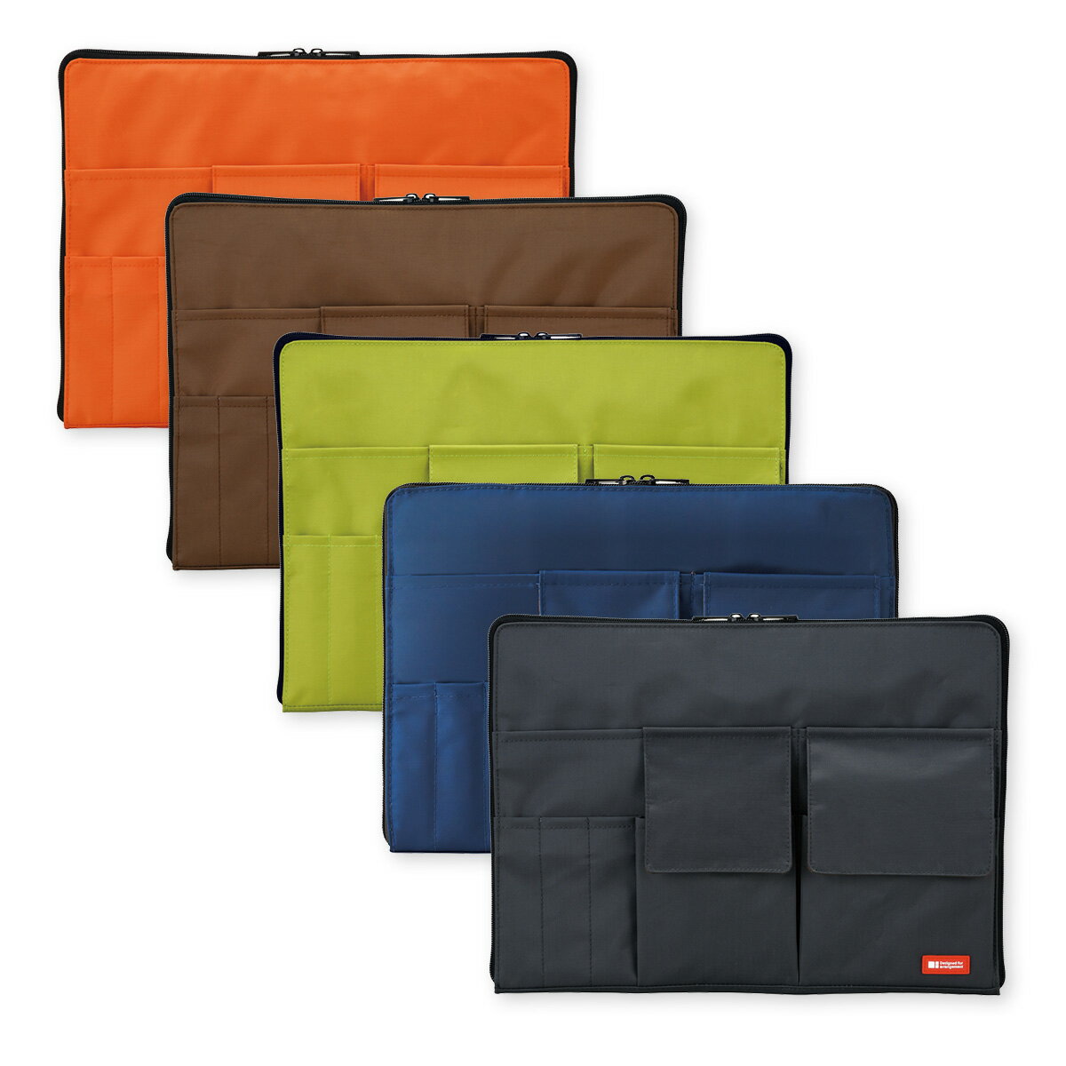 ●規　格:A4 ●サイズ:幅350×奥17×高255mm ●材　質:本体／ポリエステル、緩衝材／ポリウレタン ●重量:330g ●カラー：4橙・6黄緑・9茶・24黒●カバンの中をスッキリ、スマートに整理。 ●かさばらない薄型タイプ！カバンの...