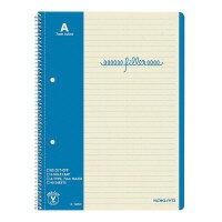 ●サイズ：B5 ●中紙寸法（タテ・ヨコ）：257・191 ●罫内容：普通横罫 ●行数：30行 ●枚数：40枚 ●中紙：上質紙 ●表紙（表・裏）：色厚板紙 ●とじ穴間隔：80mmピッチ●6号B5サイズ。A罫・普通横罫幅7mm。 ●製本／スパイ...