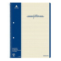 ●サイズ：A4 ●中紙寸法（タテ・ヨコ）：297・219 ●罫内容：普通横罫（マージン罫入り） ●行数：35行 ●枚数：40枚 ●中紙：上質紙 ●表紙（表・裏）：色厚板紙 ●とじ穴間隔：80mmピッチ●1号A4サイズ。A罫・普通横罫幅7mm...