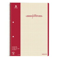 ●サイズ：A4 ●中紙寸法（タテ・ヨコ）：297・219 ●罫内容：5mm方眼罫 ●行数：― ●枚数：40枚 ●中紙：上質紙 ●表紙（表・裏）：色厚板紙 ●とじ穴間隔：80mmピッチ●1号A4サイズ。方眼罫5mm。 ●製本／スパイラルとじ。