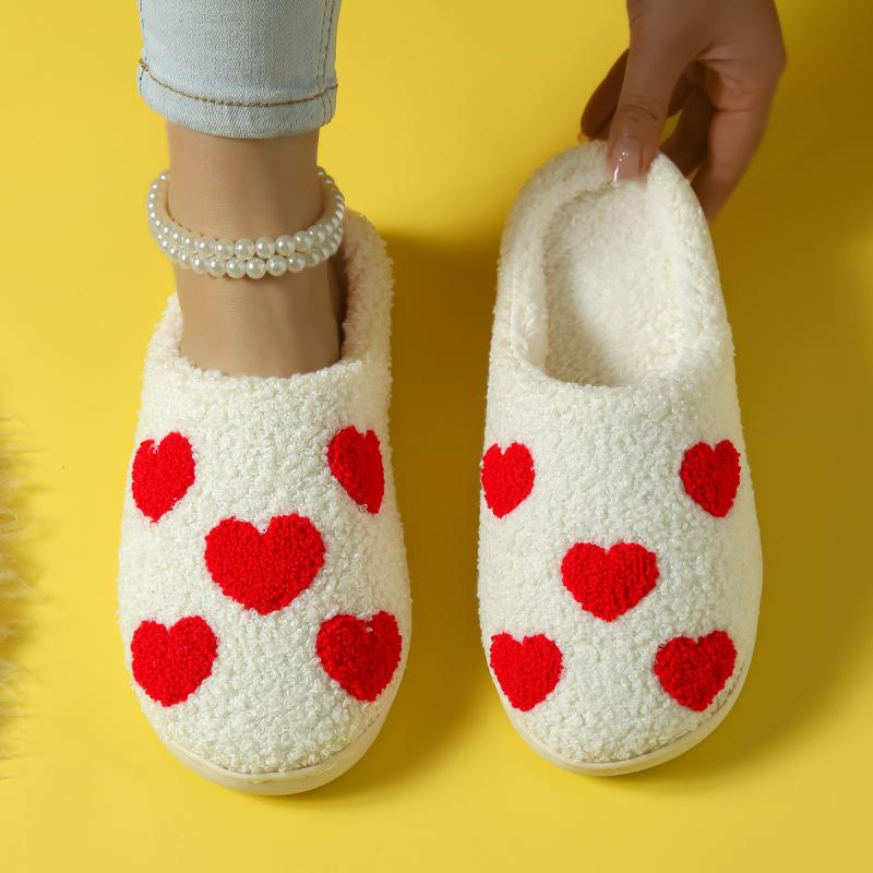 ルームシューズ レディース 婦人用 スリッパ かわいい ハート柄 あったか 防寒 冬用 室内履き 外履き 滑り止め付き・種類: トングサンダル・靴底素材: TPR・性別: 女性・機能: -・要素: 植毛・・アッパー素材: スエード・対象: ...