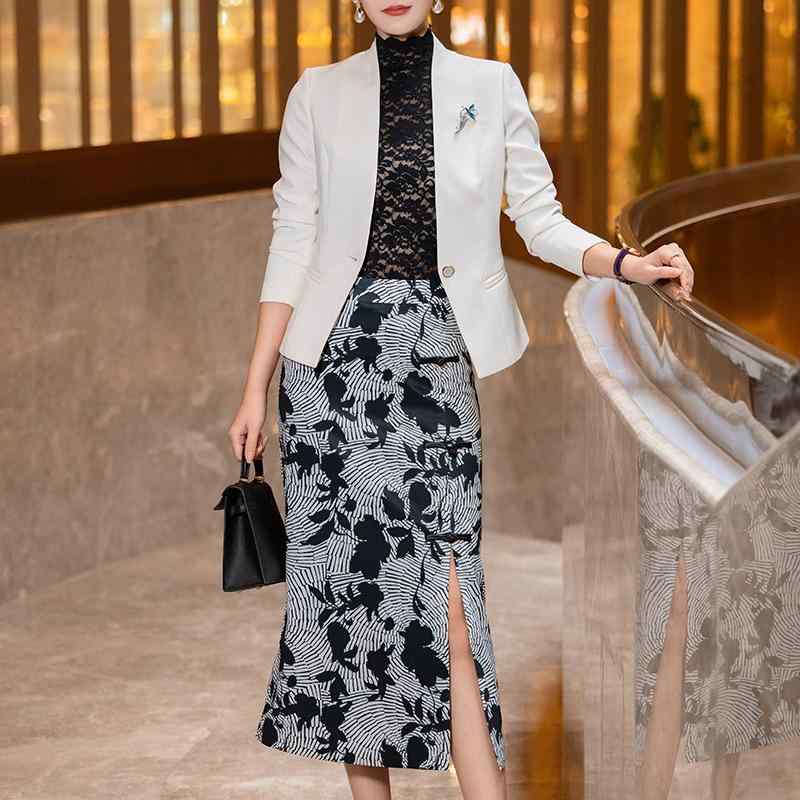 セットアップ レディース 春物 長袖 テーラードジャケット スカート 上下 2点 プリント柄 ポリエステル OL 通勤 エレガント・アイテム: セットアップ・素材: ポリエステル繊維・素材構成: 95%以上・柄: プリント・スタイル: OL...