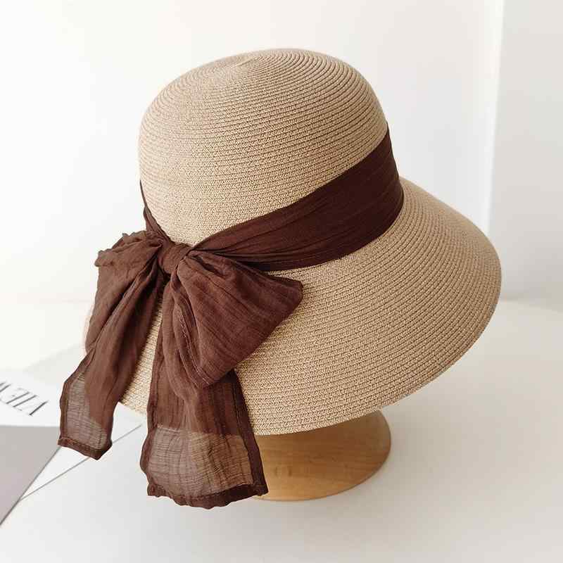 2麦わら帽子 レディース 折りたたみ 遮光 紫外線対策 UVカット つば広 ハット 帽子 ベージュ コーヒー色 春夏 海 アウトドア リゾート