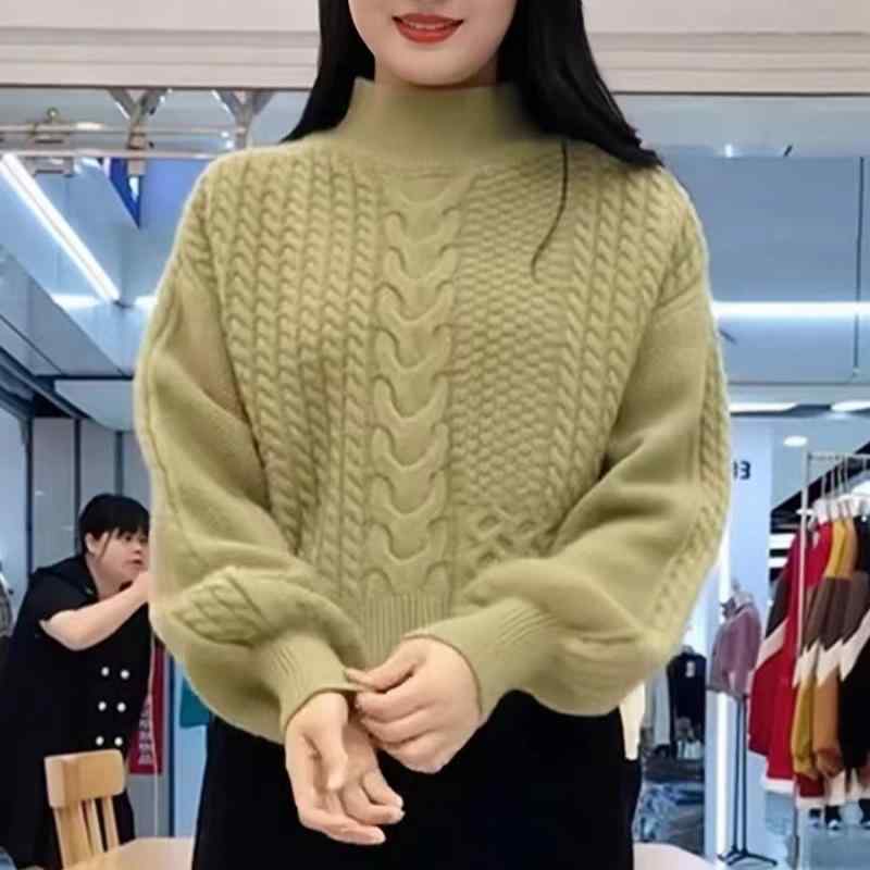 ニット レディース 秋冬 トップス 長袖 プルオーバー ふんわり袖 ゆったり かわいい 大人 カジュアル 普段使い デート 秋香黄 米白 赤 黄 咖