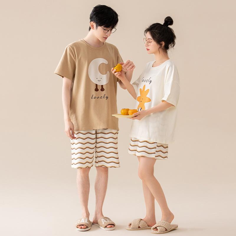 パジャマ レディース メンズ 半袖 短パン セットアップ 綿100% 抗菌 かわいい 夏用 寝間着 ルームウェア 部屋着 円領 リラックス 涼しい 通気性 全7色・カテゴリ: セットアップ・素材: 綿100%・スタイル: プルオーバー・ネッ...