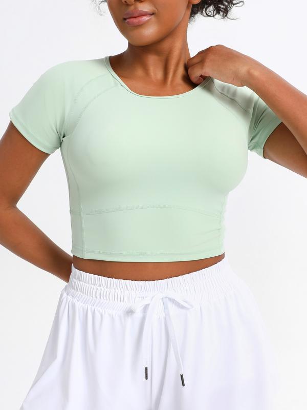 Tシャツ レディース スポーツ用 速乾性 伸縮性 ヨガ ウェア ランニング トレーニング フィットネス 春夏 カットソー 接触冷感 吸湿性 ストレッチ 女性用 半袖