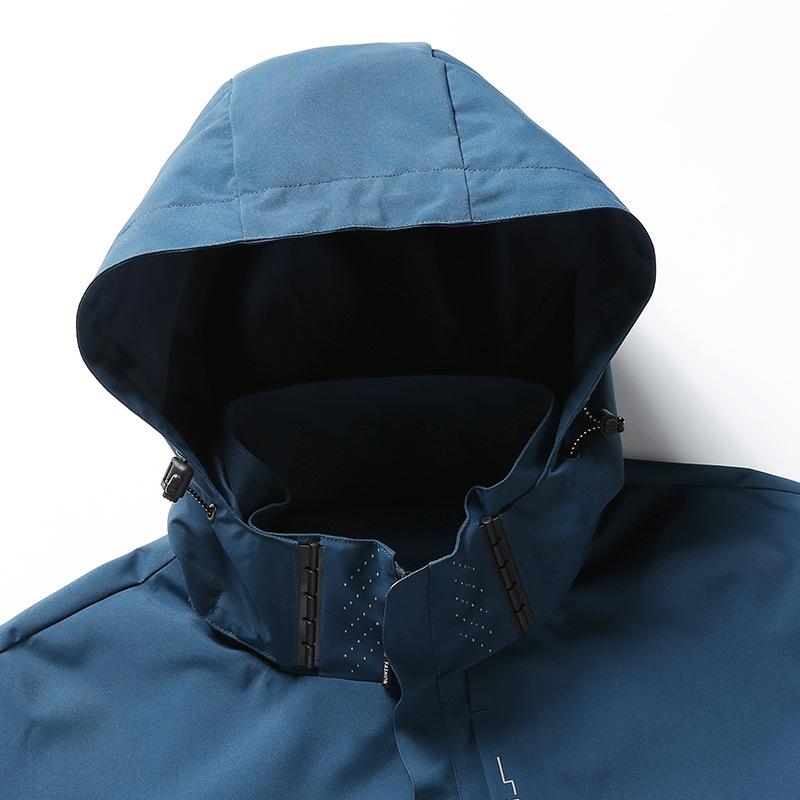 マウンテンパーカー 男女兼用 取り外し可能フード付き 薄手 ポリエステル 無地 スポーツウェア アウトドアウェア カジュアルウェア 秋冬 デニム調ブルー グレー レッド ブルー オフホワイト ブラック グリーン コーラルピンク パープル 大...