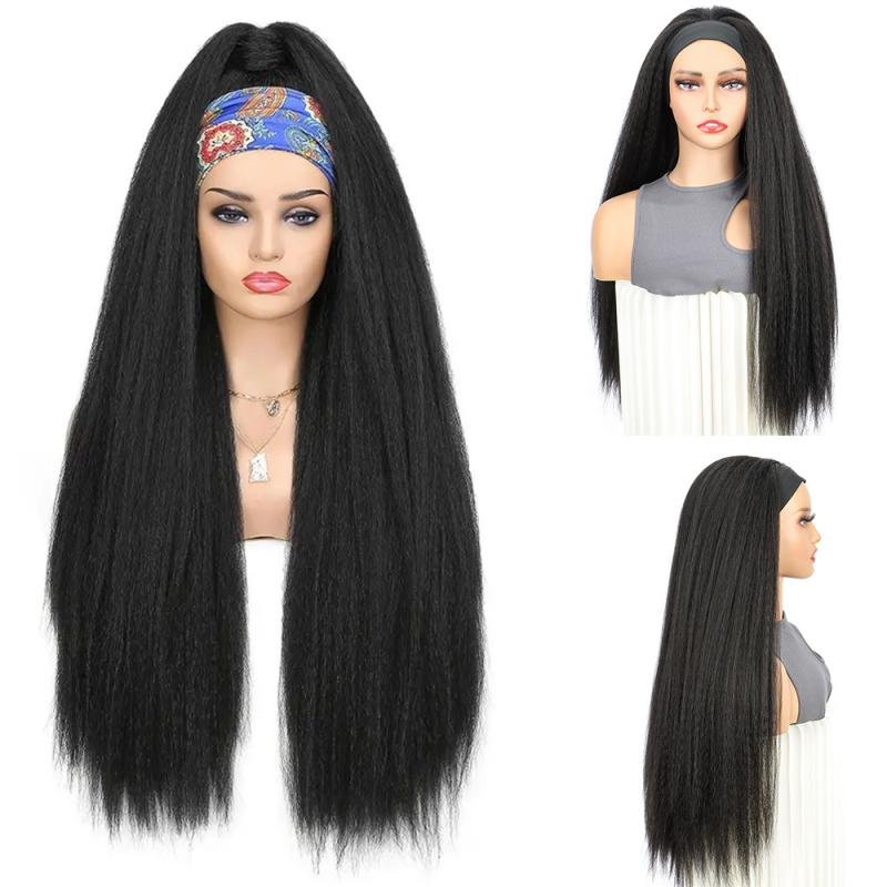 ウィッグ レディース 女性用 黒髪 YAKI ロング ストレート フルウィッグ 1B/BUG# 1B/30# 欧米風 セクシー 耐熱 高温丝 巻き髪 普段使い パーティー イベント コスプレ