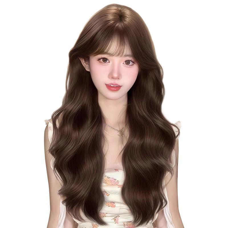 ウィッグ レディース 女性用 フルウィッグ 全頭かつら 自然 ふんわり ゆるふわ 羊毛カール 韓国風 冷棕色 接触冷感 小顔効果 おしゃれ かわいい デイリー 普段使い