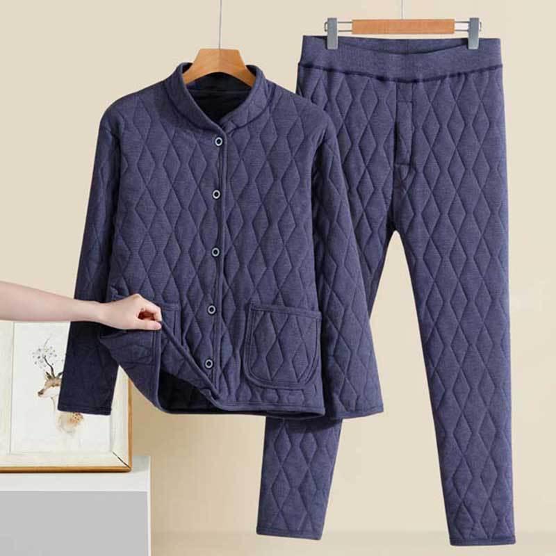 メンズ 秋冬用インナー 上下セット 厚手 防寒 あったか素材 男性用 肌着 長袖 トップス 長ズボン 部屋着 ルームウェア ブラック グレー ネイビー グリーン